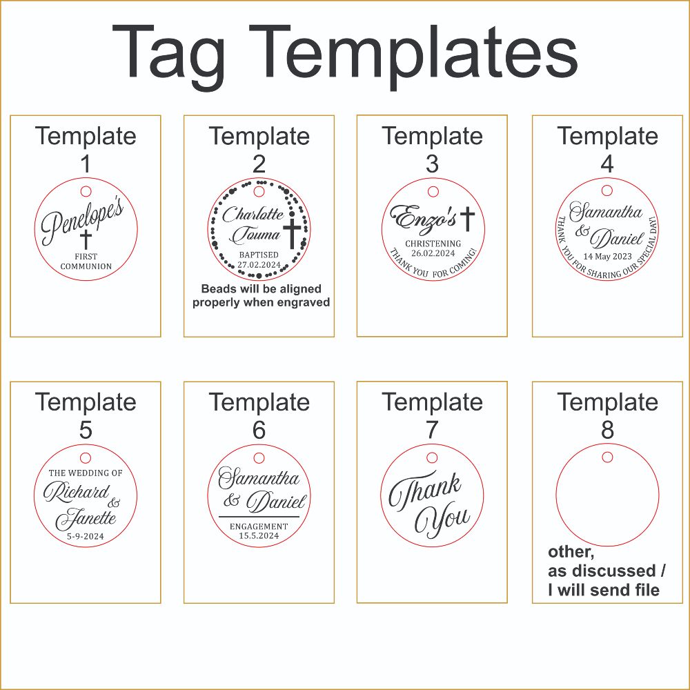 Christening Baptism Acrylic Tags – Personalised Religious Favour