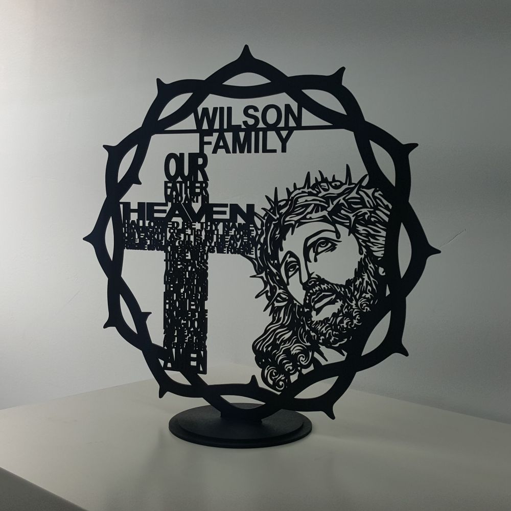 Jesus Crown of Thorns Plaque | Personalised Our Father Plaque Tekneek ...