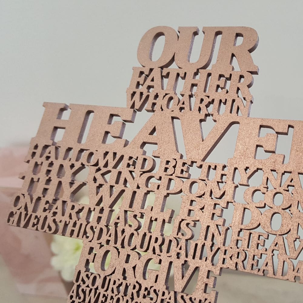 The Lords Prayer Cross - Laser Cut Our Father | Tekneek Lasering